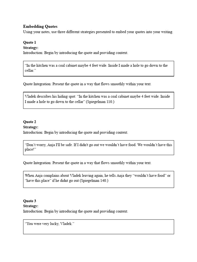 Embedding Quotes | PDF