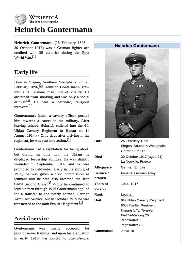 Heinrich_Gontermann | PDF | Aviation | Military