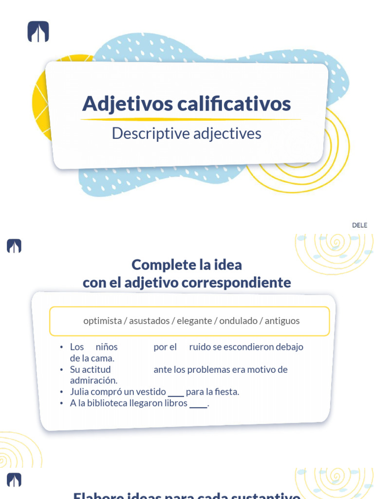 Adjetivos calificativos en español | PDF