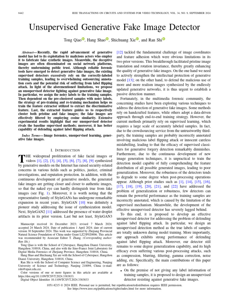 Unsupervised Generative Fake Image Detector | PDF | Cluster Analysis ...