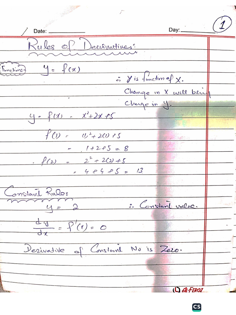 Rules of Derivatives | PDF