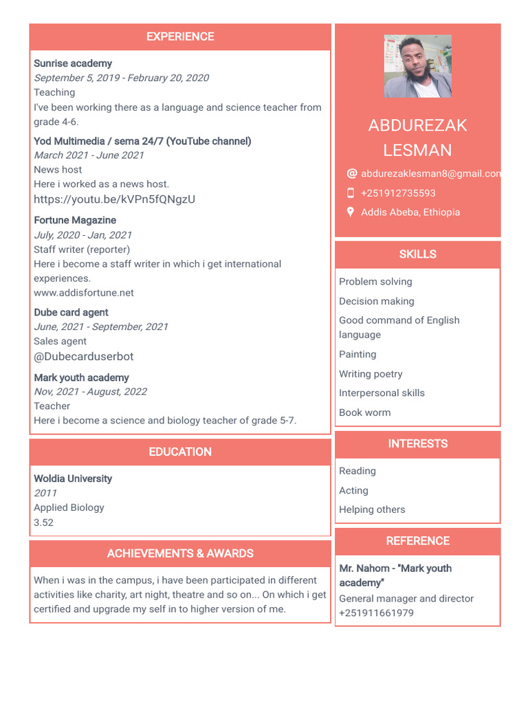 CV Document | PDF | Cognitive Science | Cognition