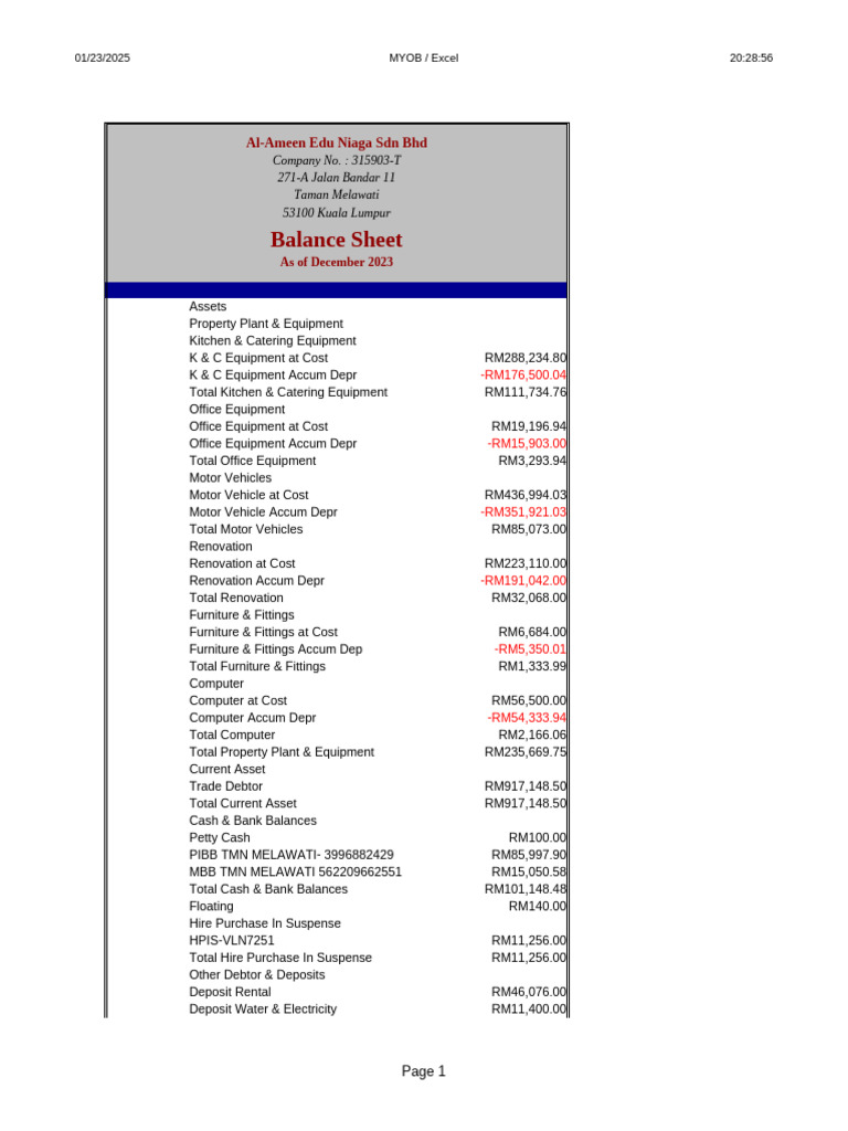 Balance Sheet 2023 Pdf Equity Finance Business