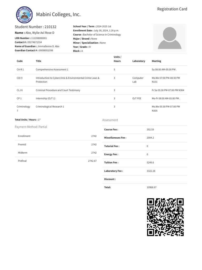 Registration Card | PDF | Deviance (Sociology) | Criminal Law