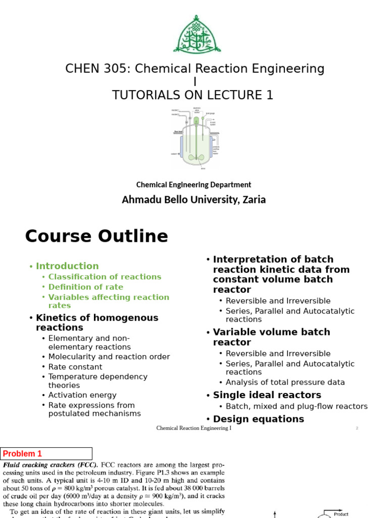 Chemical Reaction Engineering Guide | PDF | Reaction Rate | Chemical ...