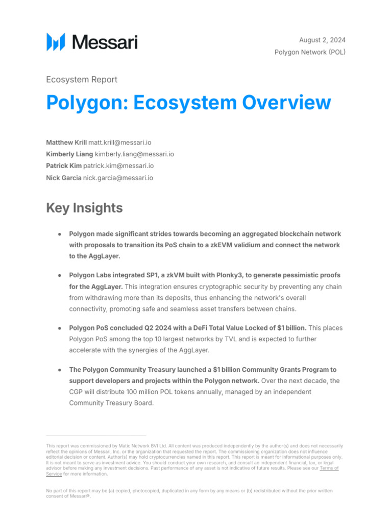 Polygon - Ecosystem Overview | PDF | Cryptocurrency | Computing