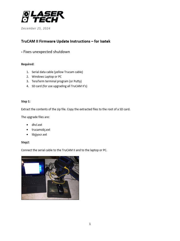 TruCAM II Firmware Update Instructions.20241225 | PDF