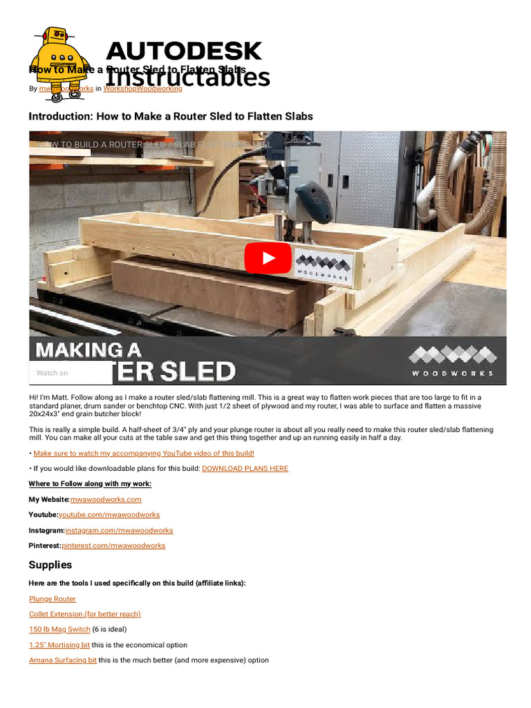 How To Make A Router Sled To Flatten Slabs - 9 Steps (With Pictures ...