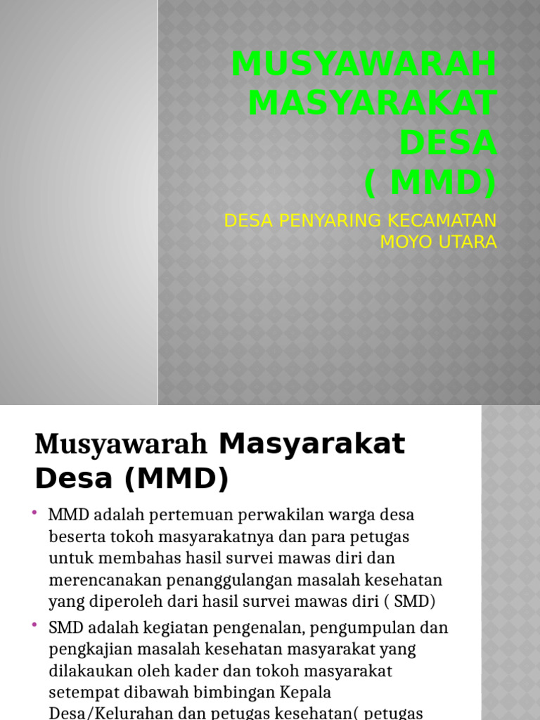 MMD Penyaring | PDF