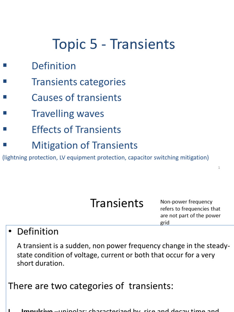 5-Transients | PDF | Capacitor | Electric Power
