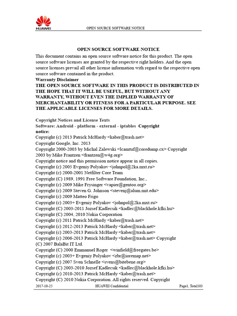 Open Source Software Notice | PDF | License | Source Code