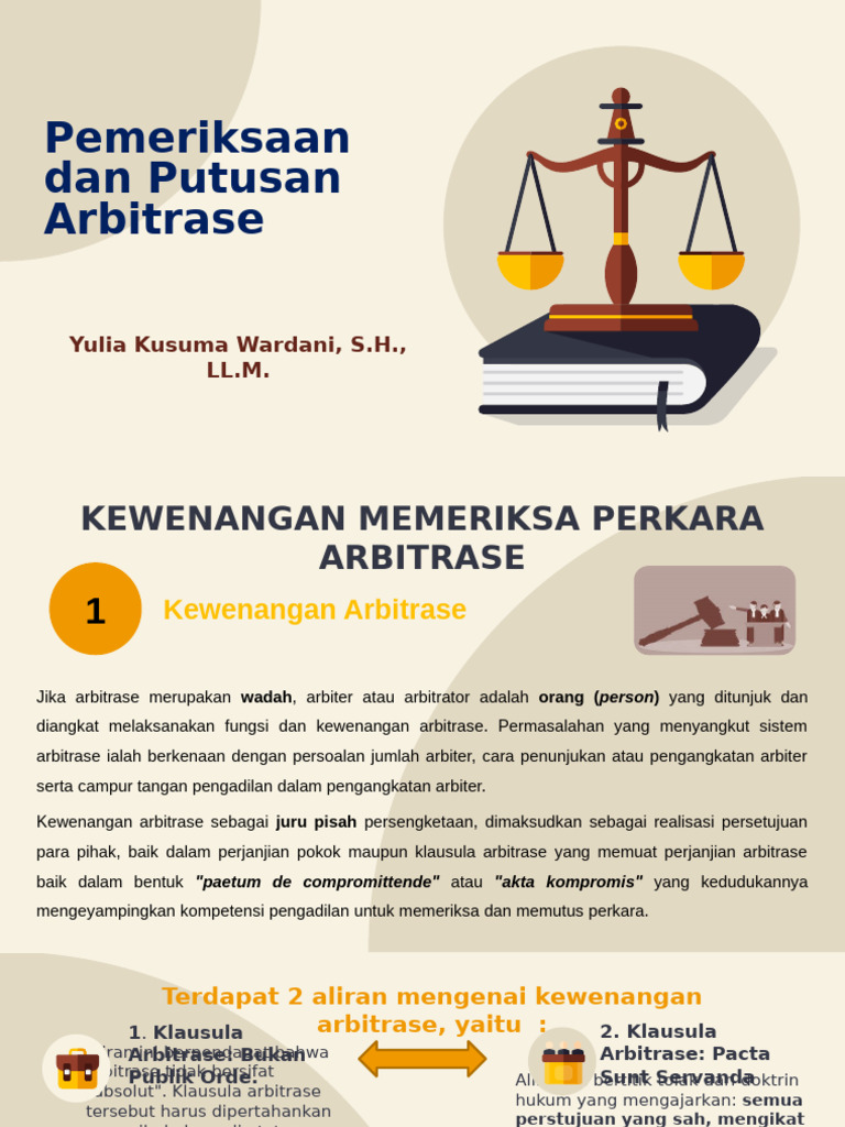 PPT Sesi 8 Pemeriksaan Dan Putusan Arbitrase (1) | PDF