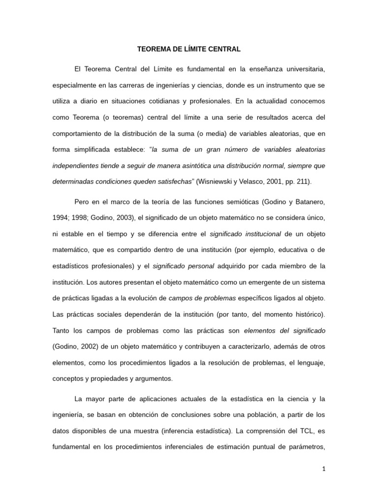 Teorema Central del Límite y Distribuciones | PDF | Distribución de ...