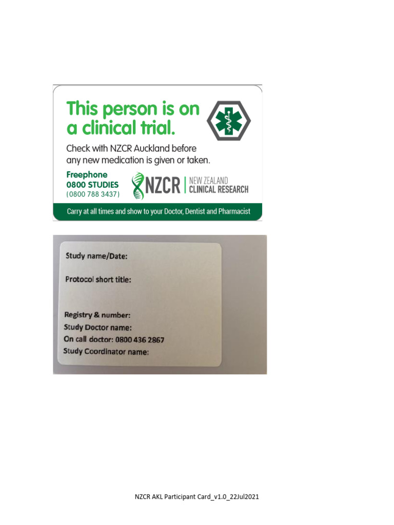 (Example) NZ Participant Card (2021) | PDF