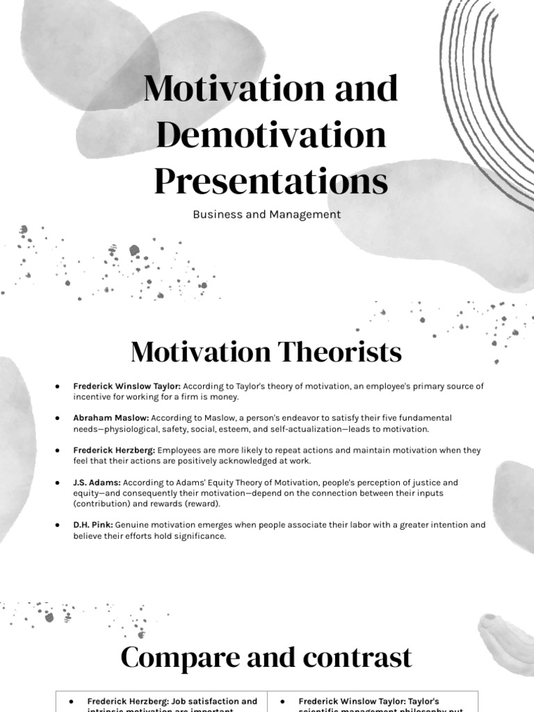Motivation and Demotivation Presentations | PDF