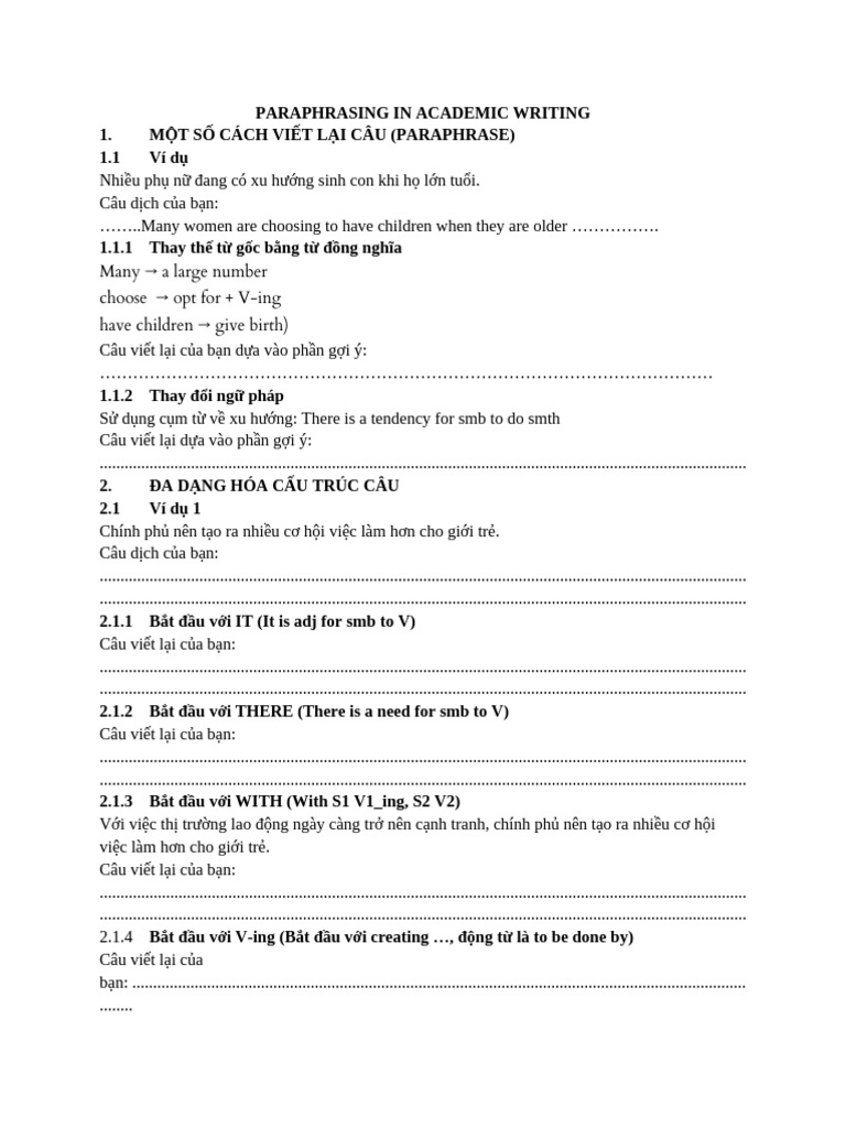 CAM 5+ - Paraphrasing sentence structure | PDF