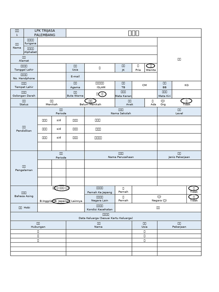 CV-Rirekisho LPK Trijasa | PDF