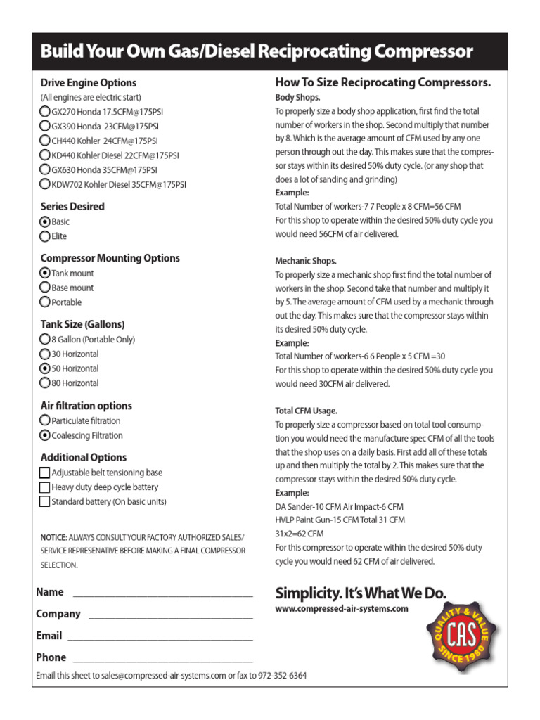 CAS Build Your Own Gas Diesel Recip | PDF | Engines | Manufactured Goods