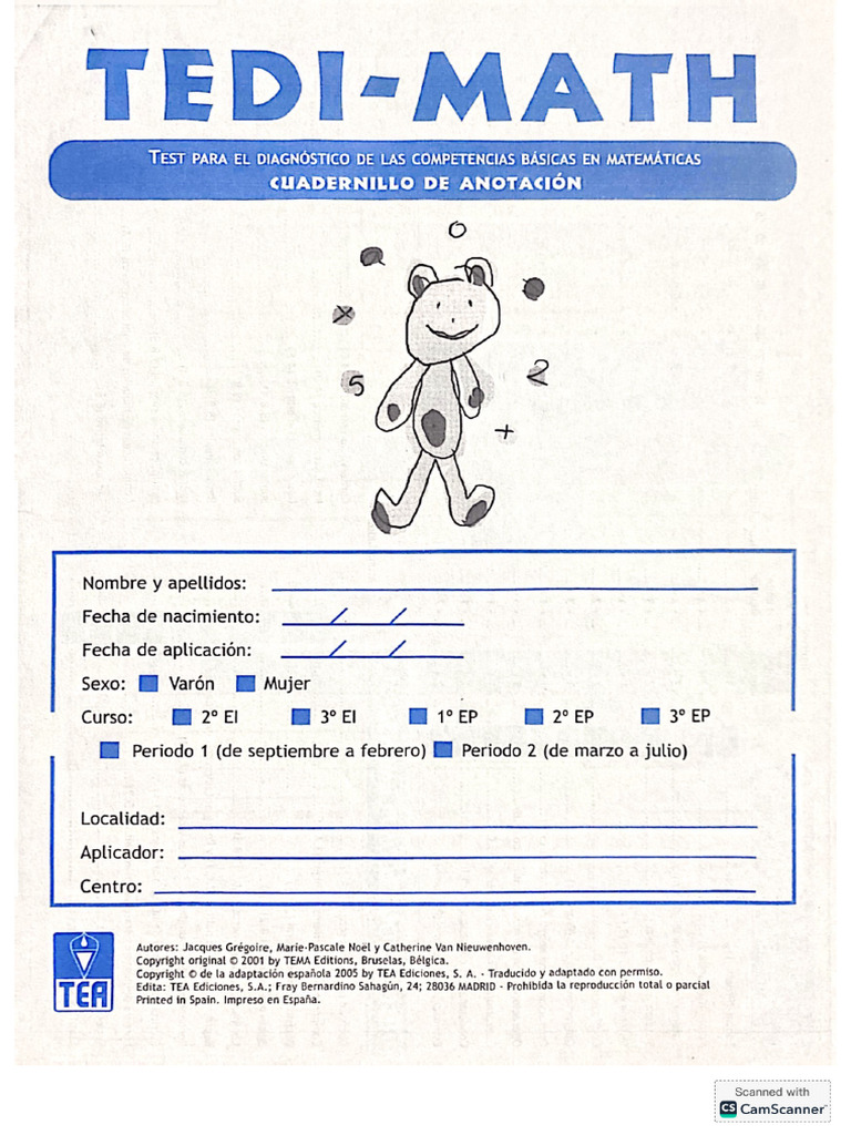 Tedimath Hoja de Correciòn | PDF