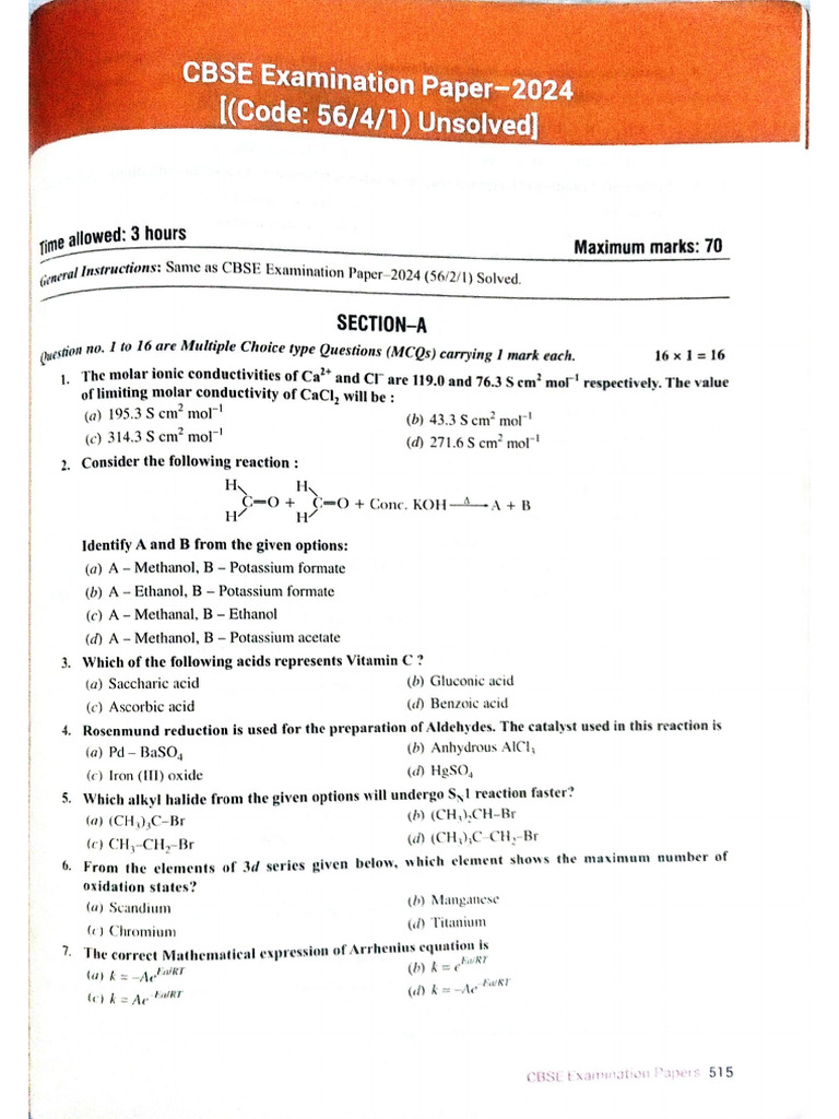 Board Chemistry 4 | PDF