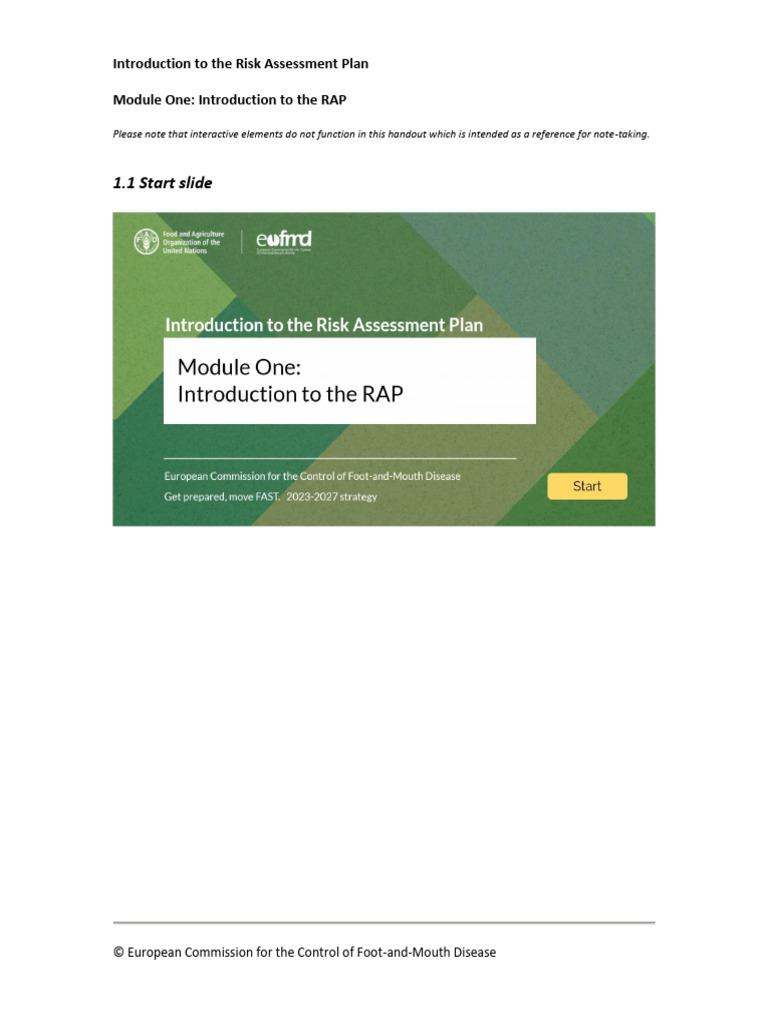 Introduction To The RAP - Module One - Notes | PDF
