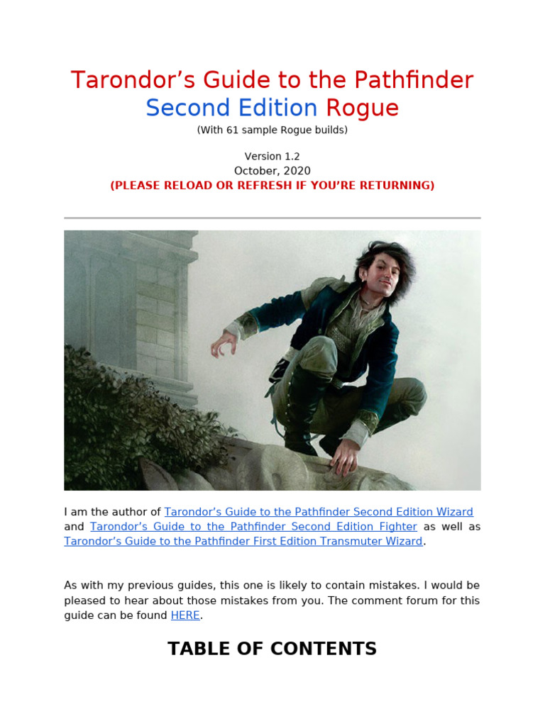 Tarondor's Guide To The Pathfinder 2e Rogue | PDF | Dwarf (Dungeons ...