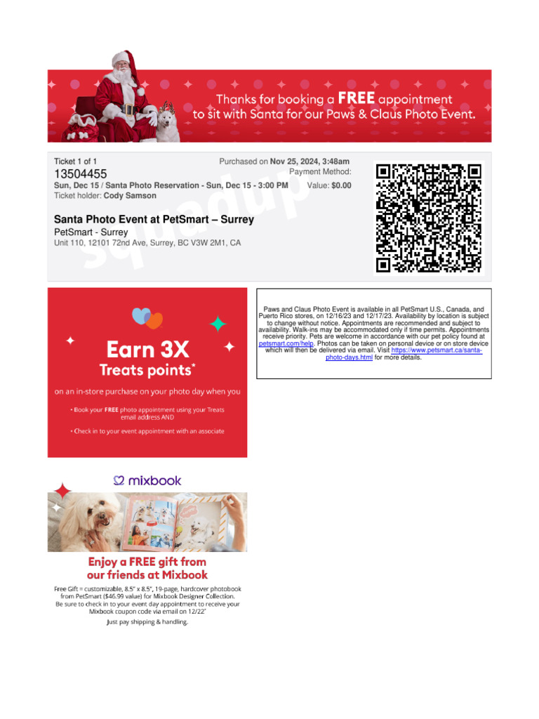 PetSmart Santa Photo Event 2023 | PDF