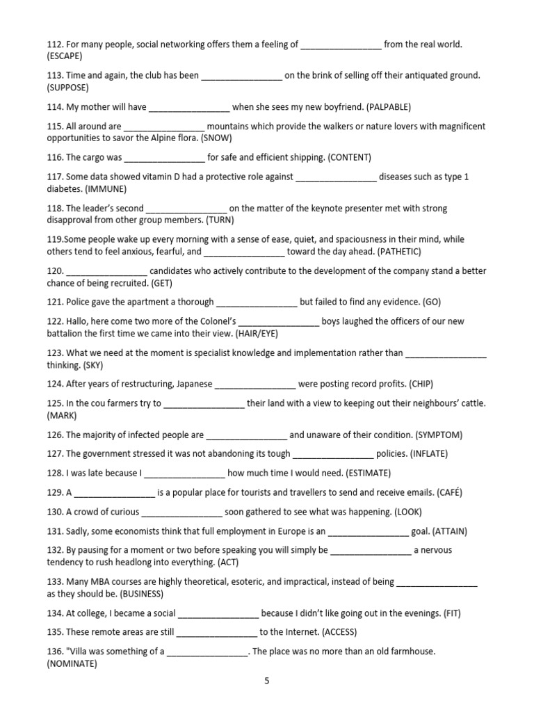 Word form-exercise | PDF