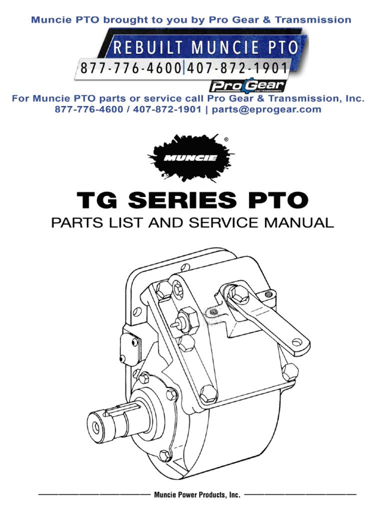 Muncie TG Pto Parts Breakdown Service Manual | PDF | Manual ...
