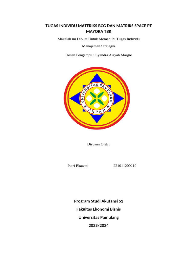 Matriks BCG Dan Matriks Space PT Mayora TBK | PDF