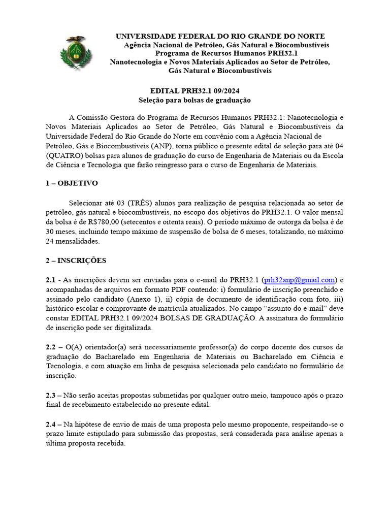 Modelo - Edital 04 2024 PRH32 | PDF | Diploma de bacharel