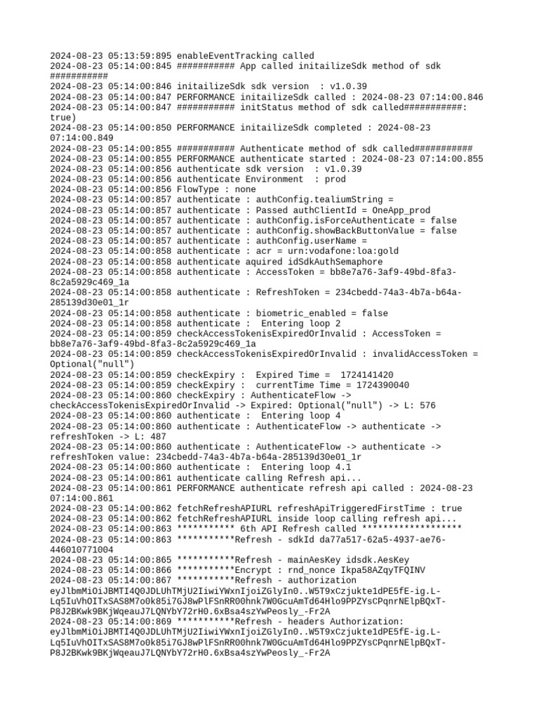 Id SDK Logs | PDF | Computer Security | Security