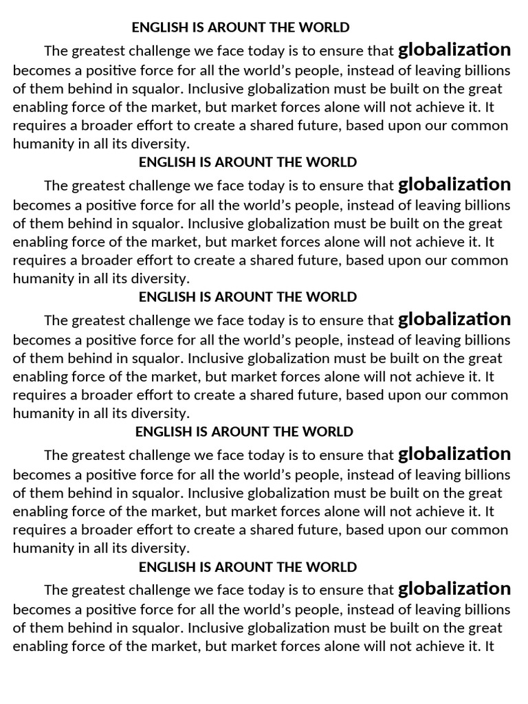 Inclusive Globalization Challenges | PDF
