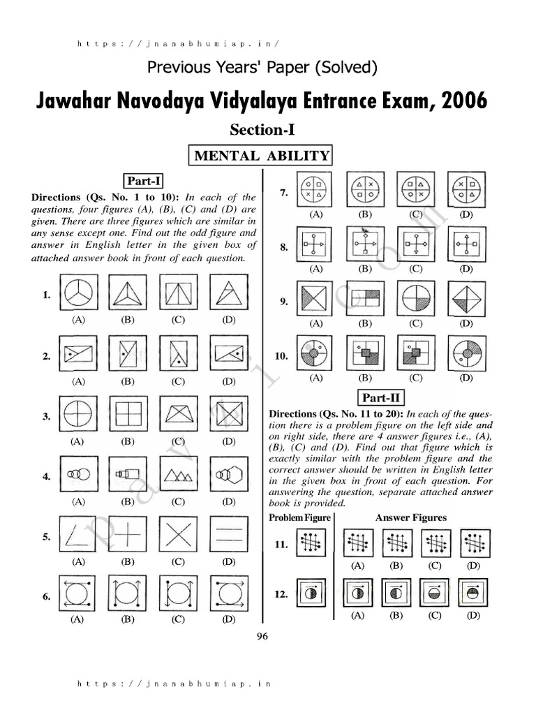jnvst class vi 2006 | PDF