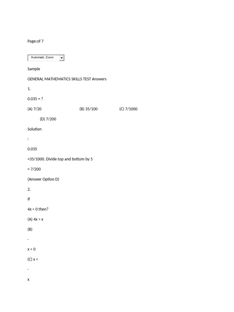 Questionnaire Pdf Algebra Mathematical Concepts