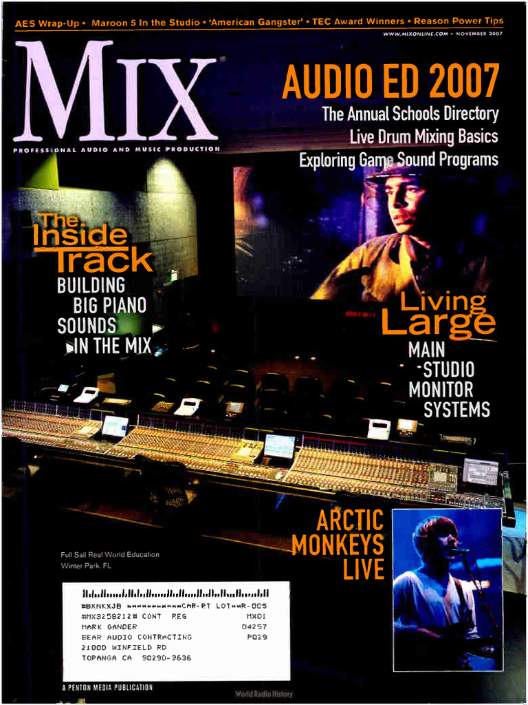 Mix 2007 11 | PDF | Sound | Sound Production