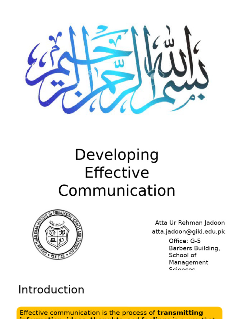 Lecture-3 Developing Effective Communication | PDF | Communication | Nonverbal Communication