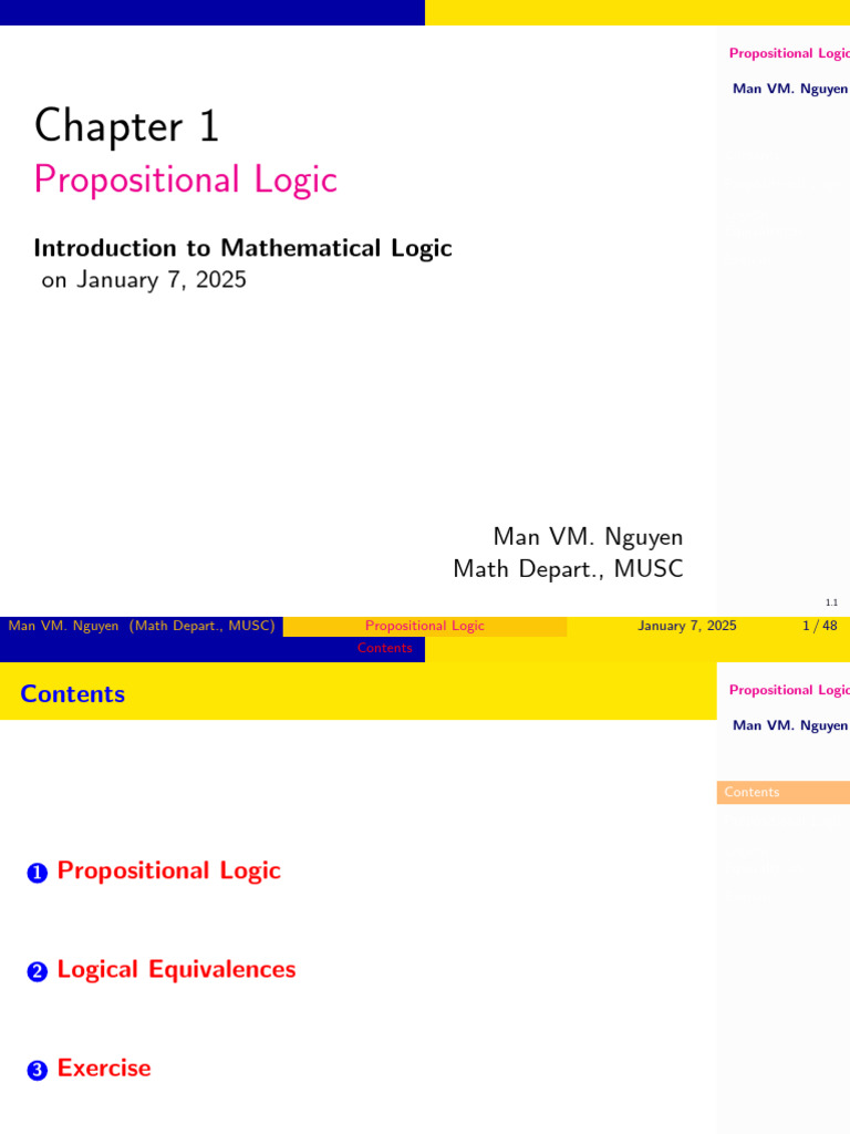 MathLogic1-Propositional-Logic | PDF | Logic | If And Only If