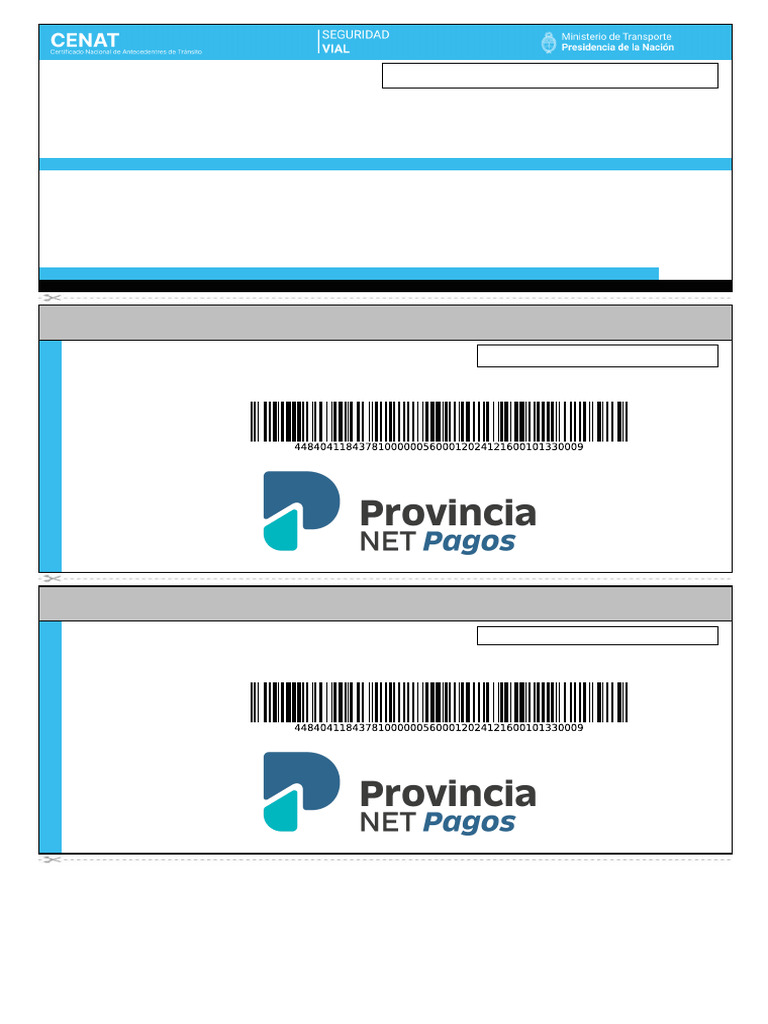 Boleta de Pago por Infracciones de Tránsito | PDF | Bancario ...