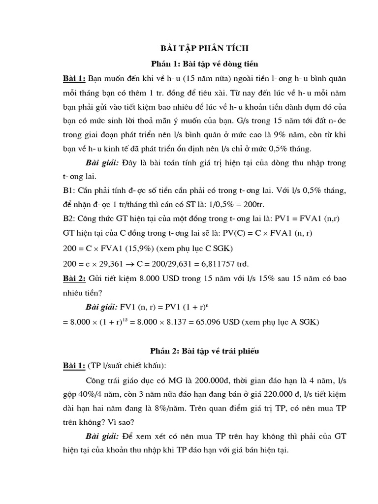 Bai Tap Phan Tich 1 | PDF