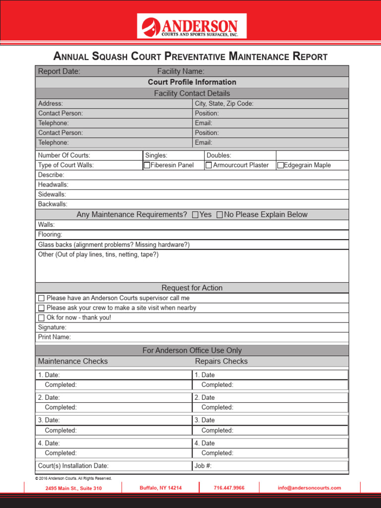 Annual Preventive Maintenance Report Template | PDF