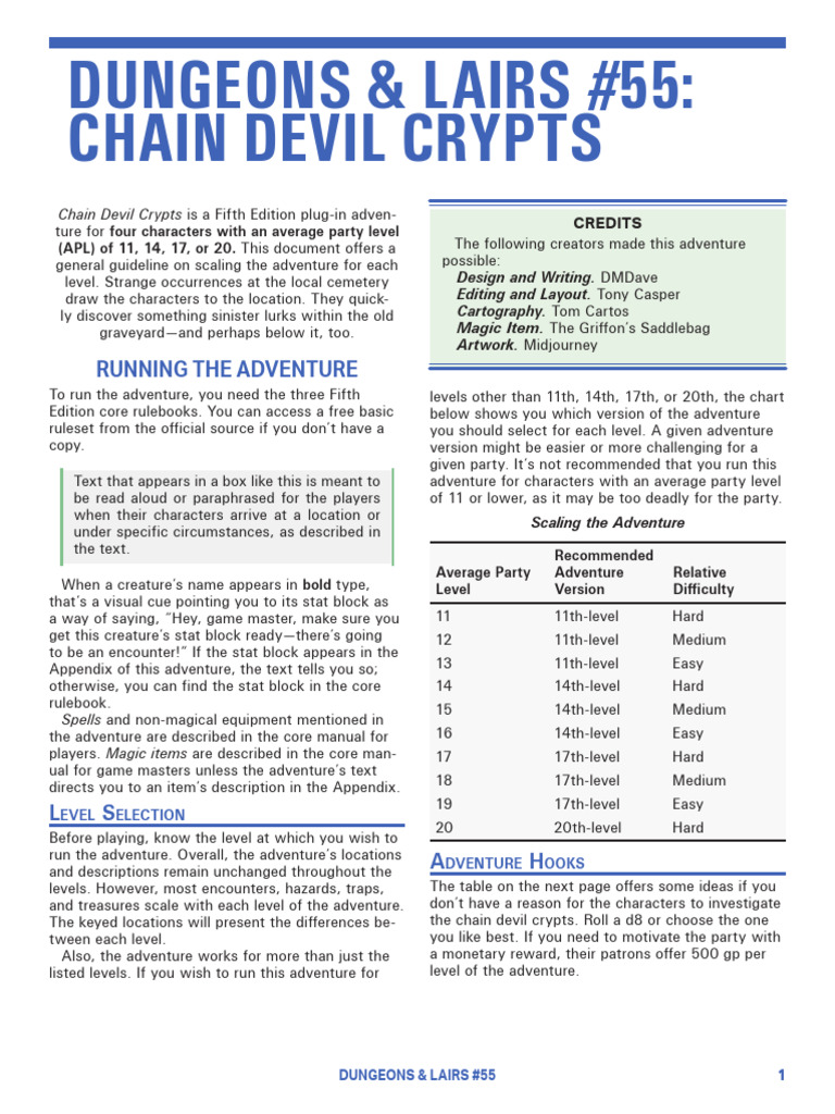 Chain Devil Crypts Adventure Guide | PDF | Demons | Cemetery
