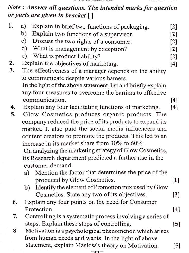 Business Studies Practice Paper | PDF