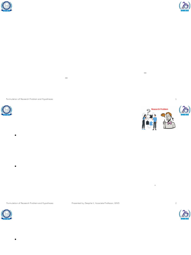 MRM Module 2 Formulation of Research Problem and Hypotheses | PDF ...