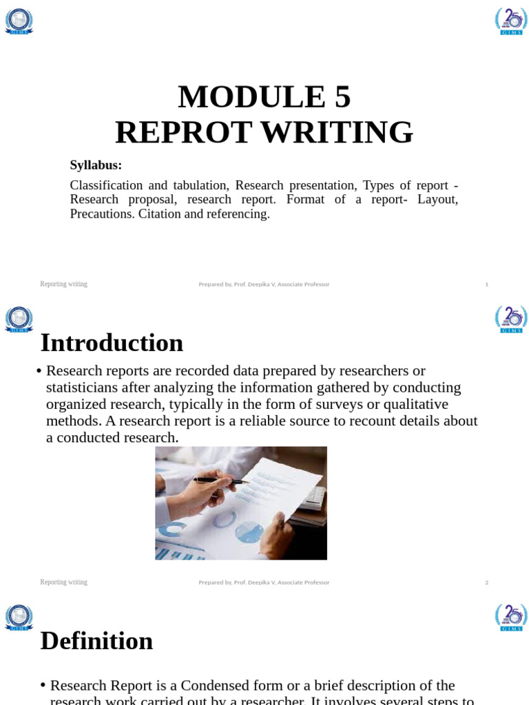 MRM Module 5 Report Writing | PDF | Experiment | Survey Methodology