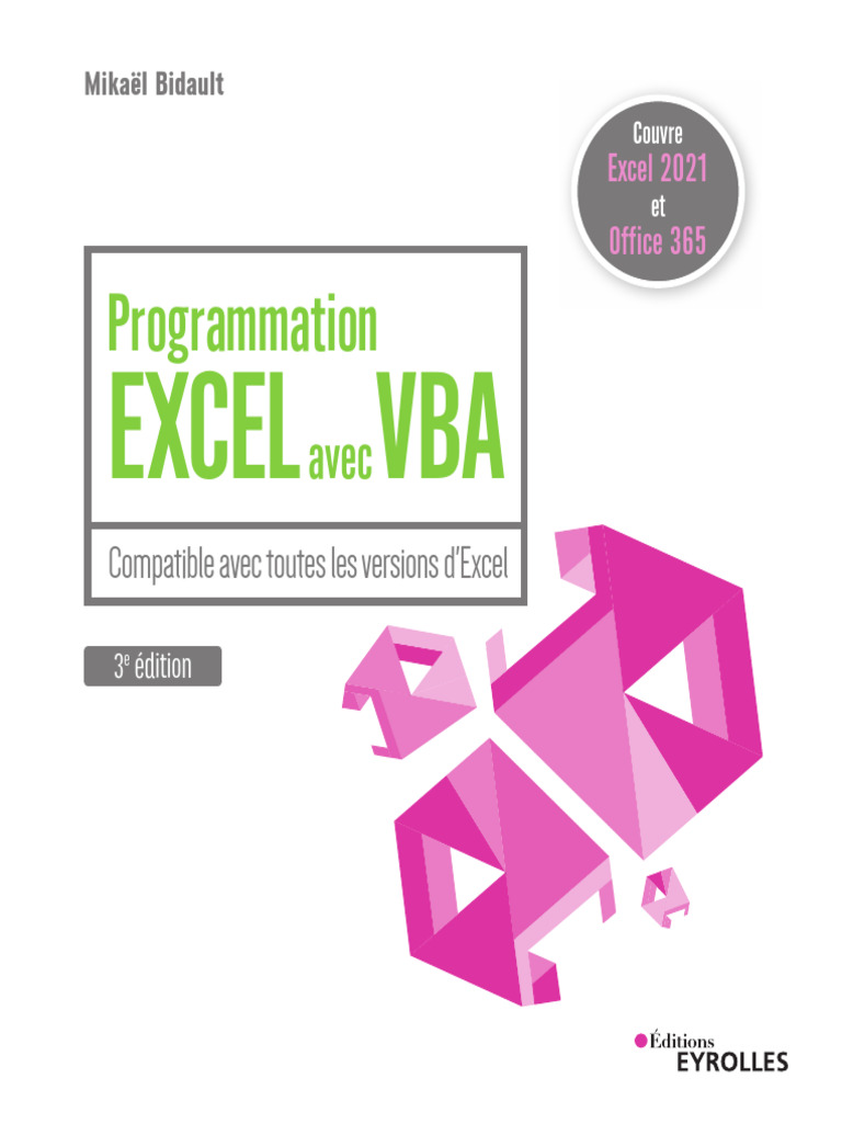 Programmation Excel Avec VBA | PDF | Microsoft Excel | Visual Basic for ...