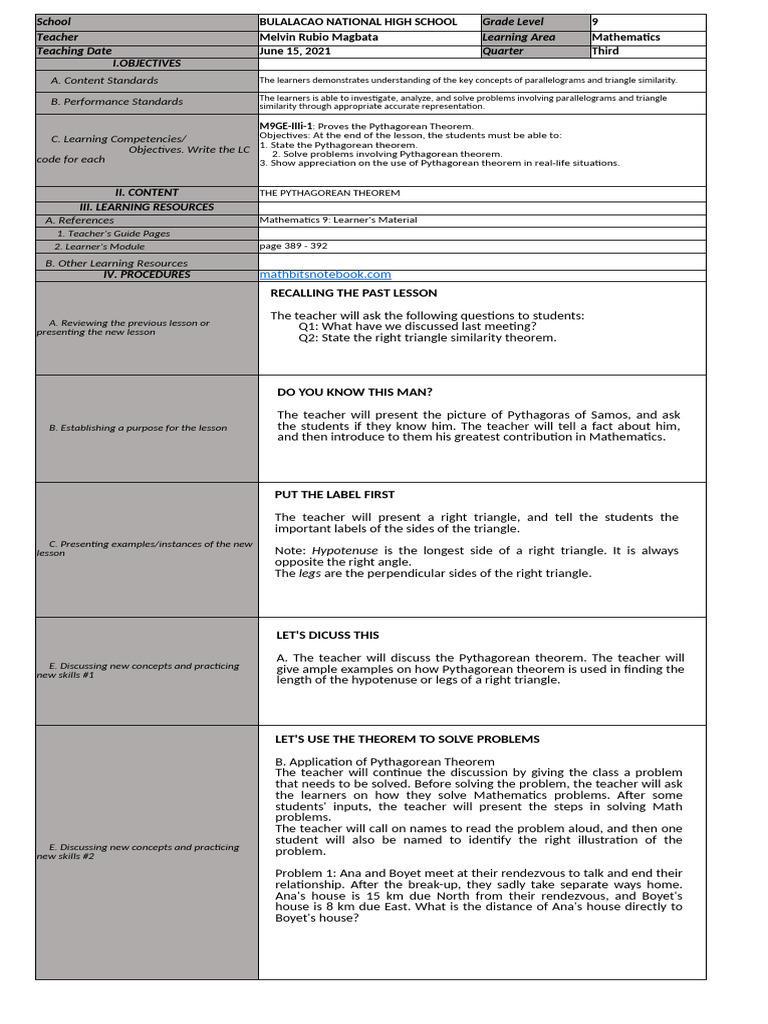 Pythagorean | PDF | Cognition | Learning