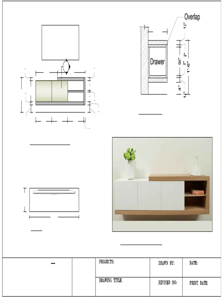 T.V Unit Detail and Elevation Plan | PDF
