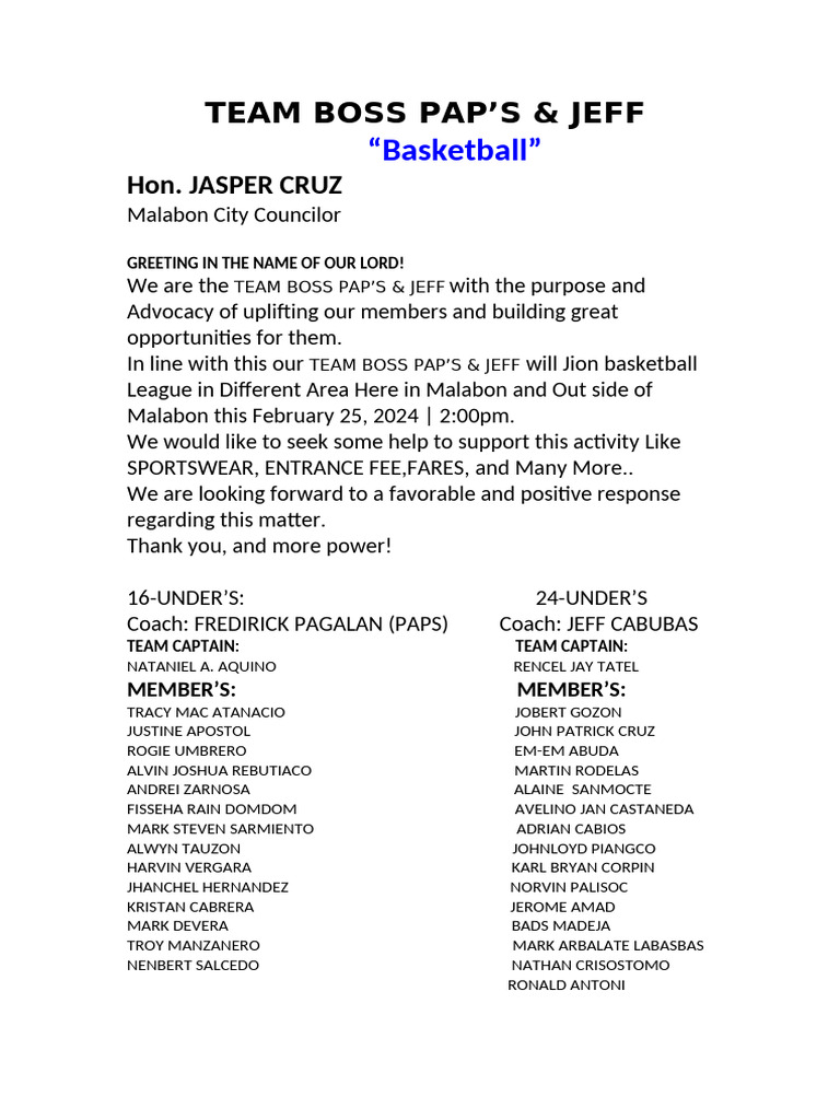 JASPER-CRUZ-TEAM-BOSS-PAP | PDF