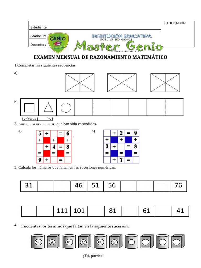 Examen Raz. Mate | PDF